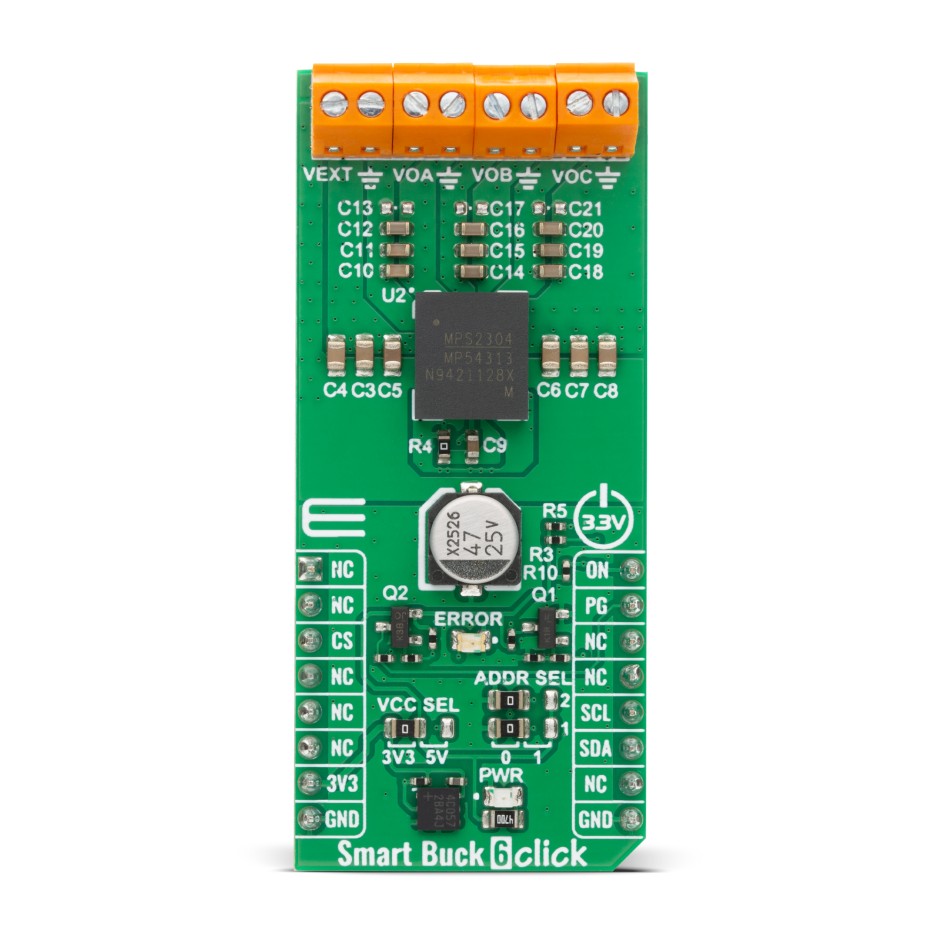 Smart Buck 6 Click - Triple 3A Buck Converter | MIKROE-6707