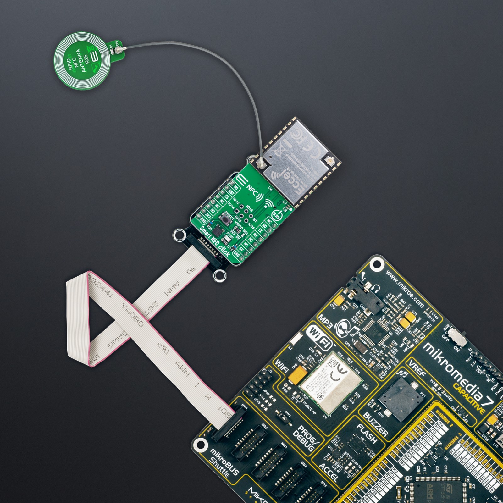 Smart NFC Click - Combined RFID, Wi-Fi, and WPAN | MIKROE-6617