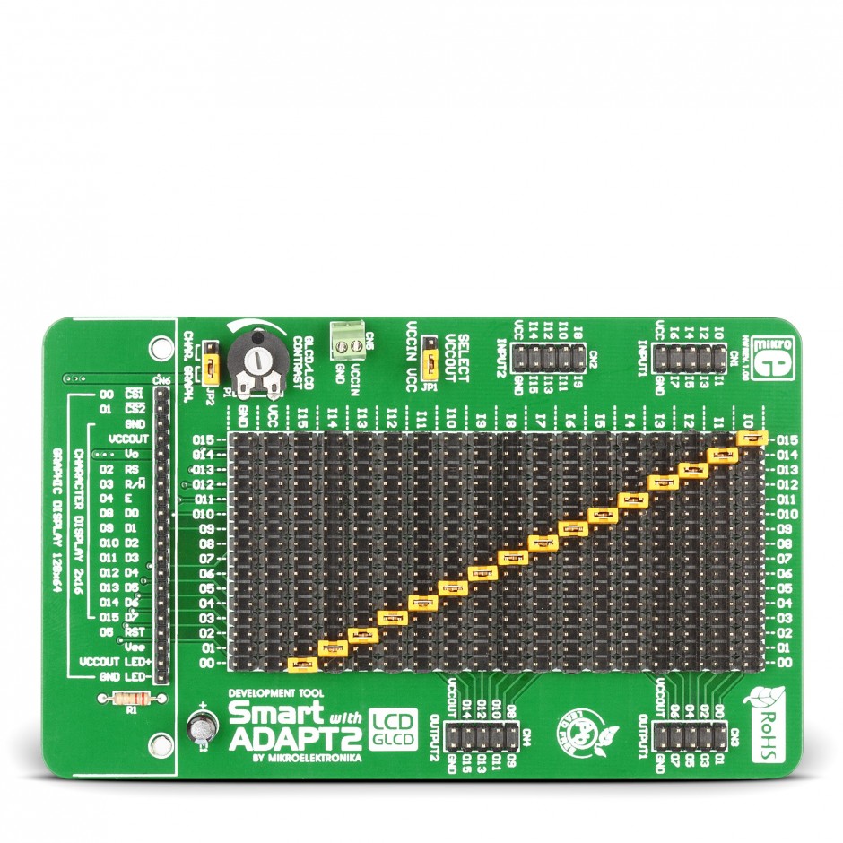 SmartADAPT2 Board with GLCD/LCD Connector - MikroElektronika