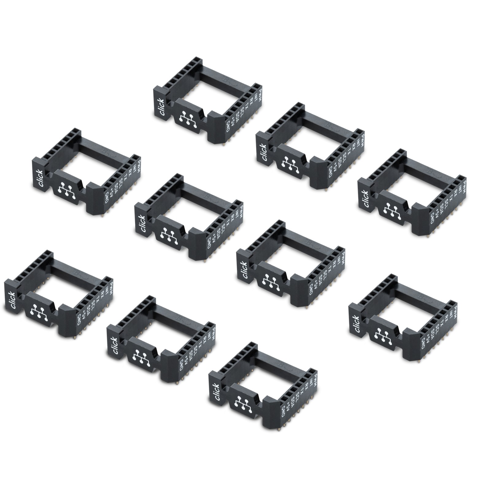 SOCKET mikroBUS 16 TH Black (10pcs)