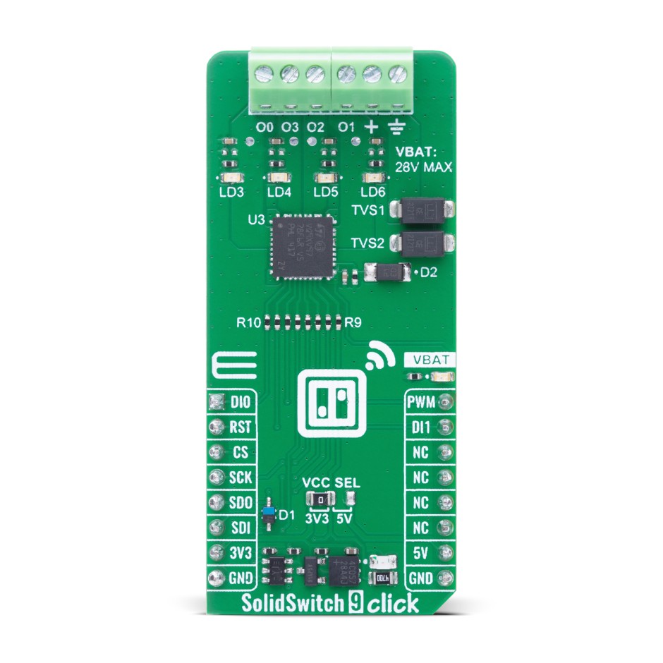 SolidSwitch 9 Click - For high-side load switching | MIKROE-6619