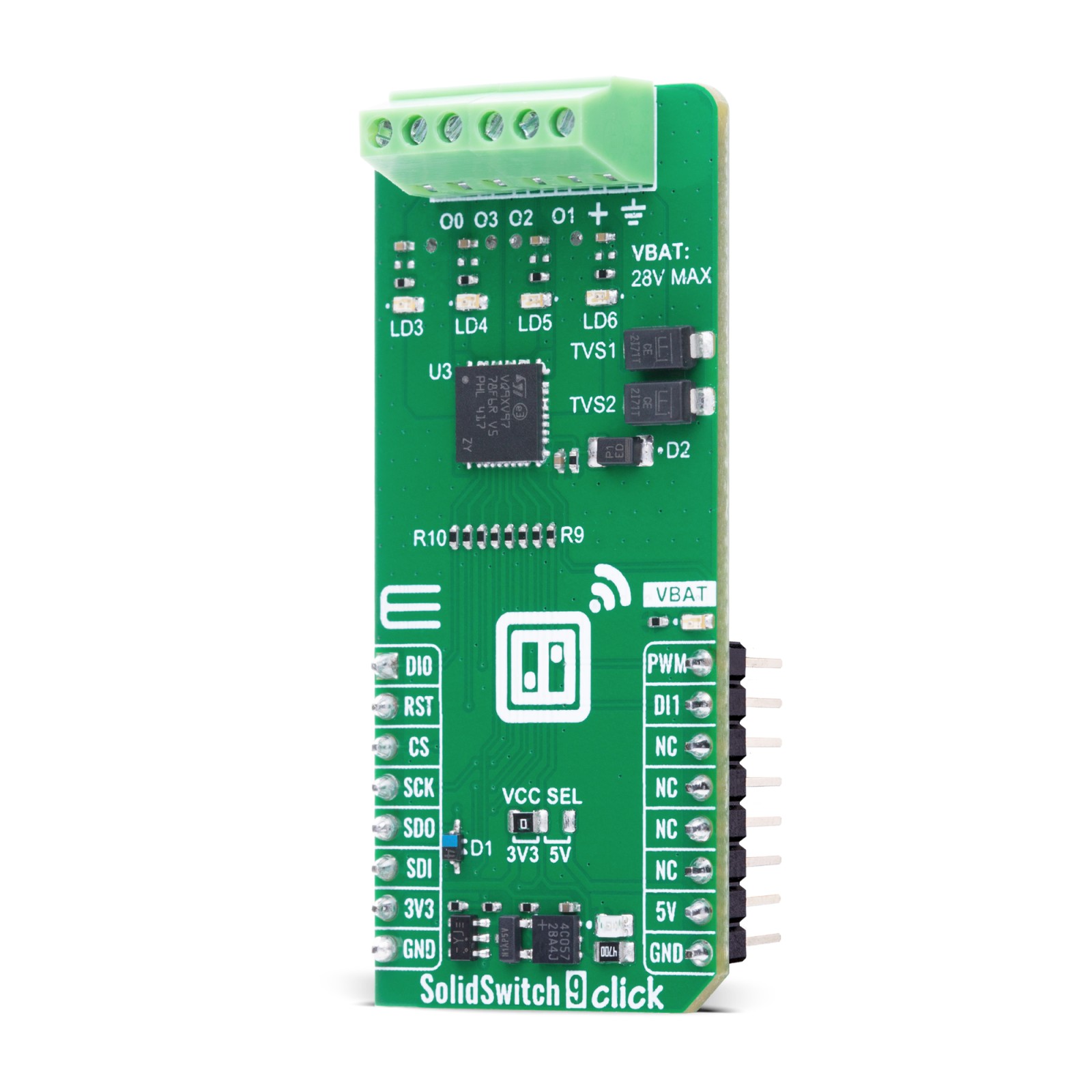 SolidSwitch 9 Click - For high-side load switching | MIKROE-6619
