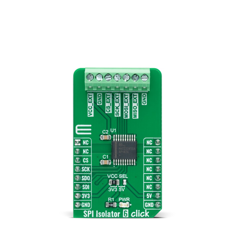 SPI Isolator 6 Click | MAX22345 Digital Isolator Board