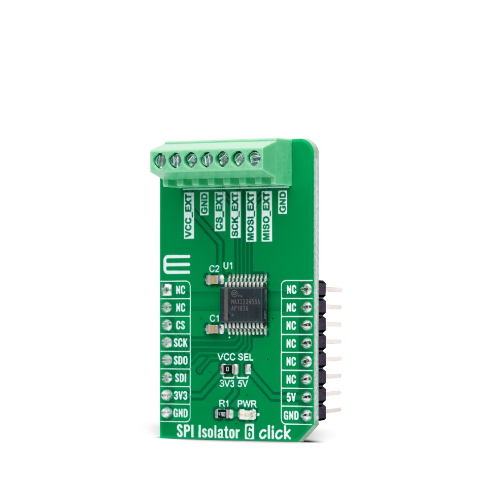 SPI Isolator 6 Click | MAX22345 Digital Isolator Board