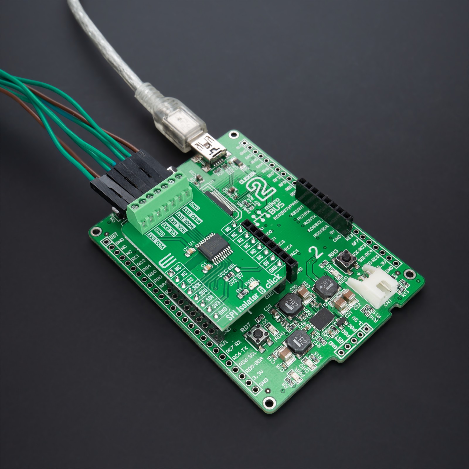 SPI Isolator 6 Click | MAX22345 Digital Isolator Board