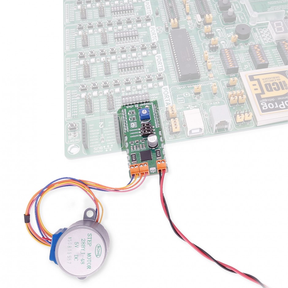 Stepper 4 click - board with TB67S269FTG stepping motor driver | MikroElektronika