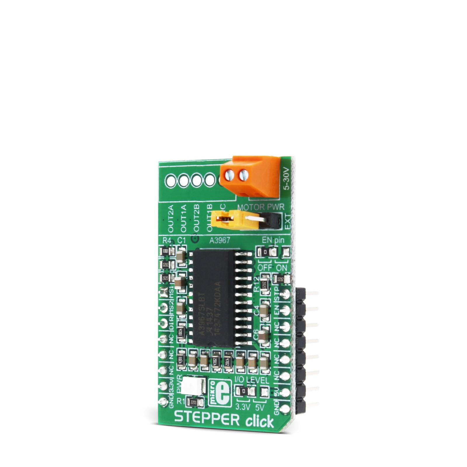 STEPPER click - Stepper motor driver board with A3967SLBT microstepping
