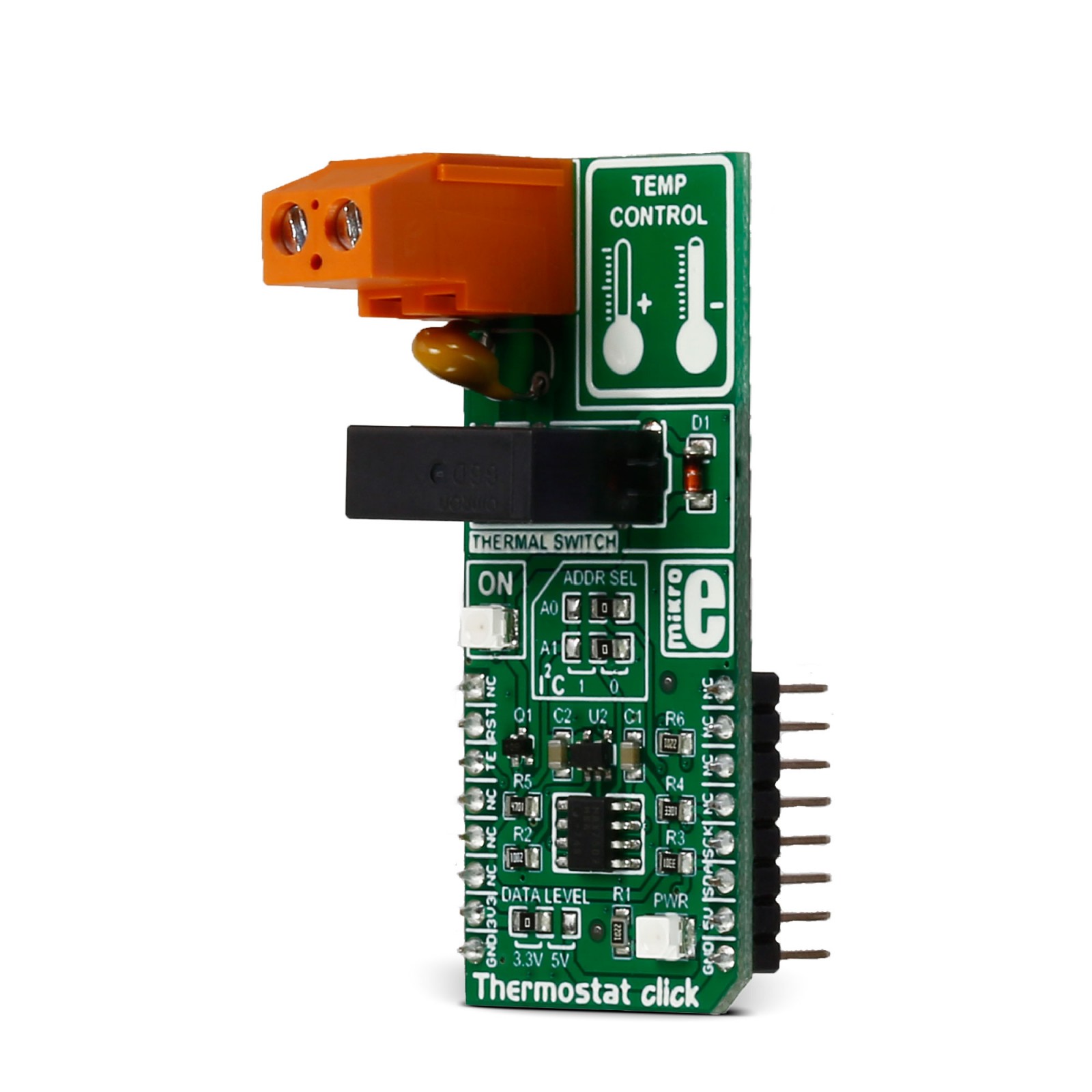 Thermostat click — board with MAX7502 digital temperature sensor