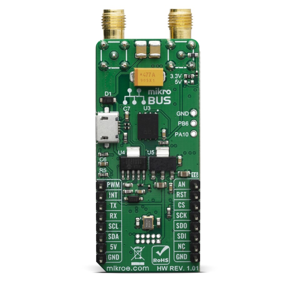 SIM868 GNSS/GSM & STM32F407VGT6 MCU | Thingstream Click | MIKROE