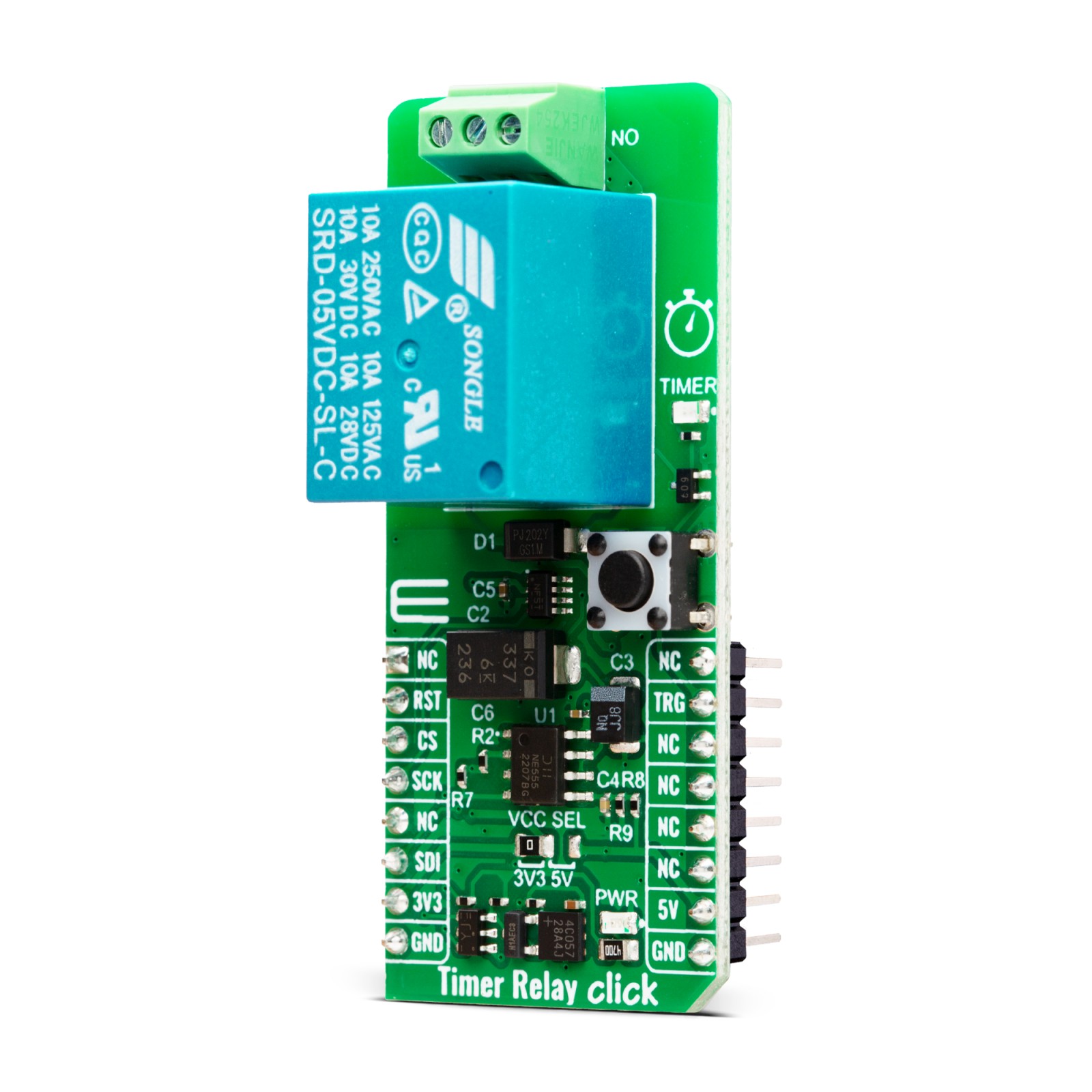 Timer Relay Click Board based on NE555 precision timer | MIKROE-5562
