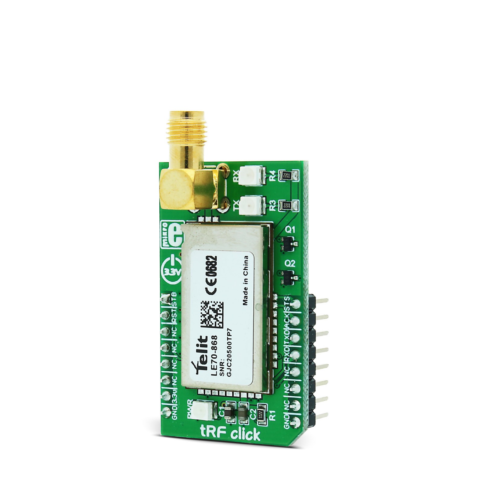 tRF Click - mikrobus board with Telit LE70-868 - 868 MHz transceiver module