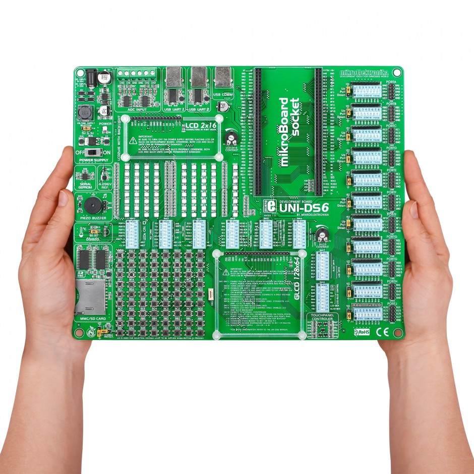 UNI-DS6 Development System for PIC, PSOC, AVR, 8051, ARM, dsPIC