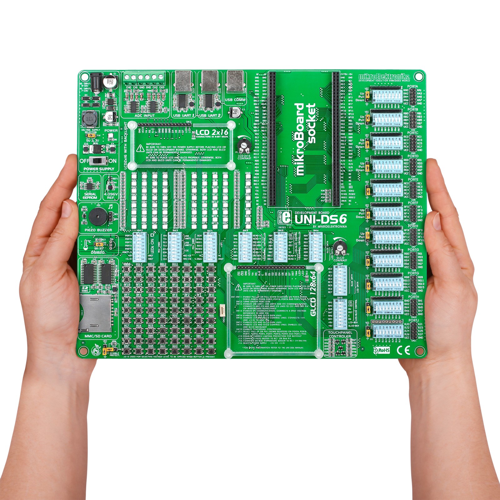 UNI-DS6 Development System for PIC, PSOC, AVR, 8051, ARM, dsPIC
