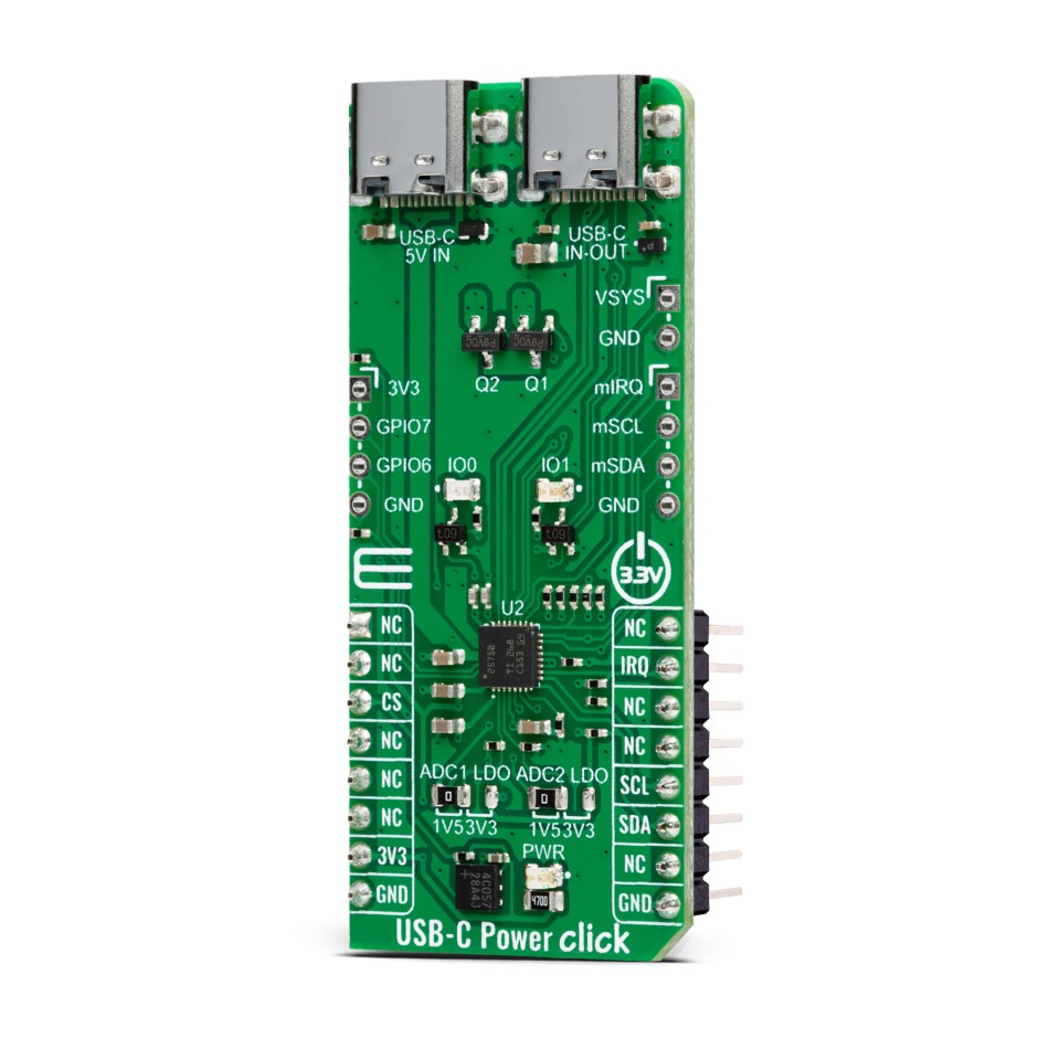 USB-C Power Click | TPS25750S Power-Delivery Management Board