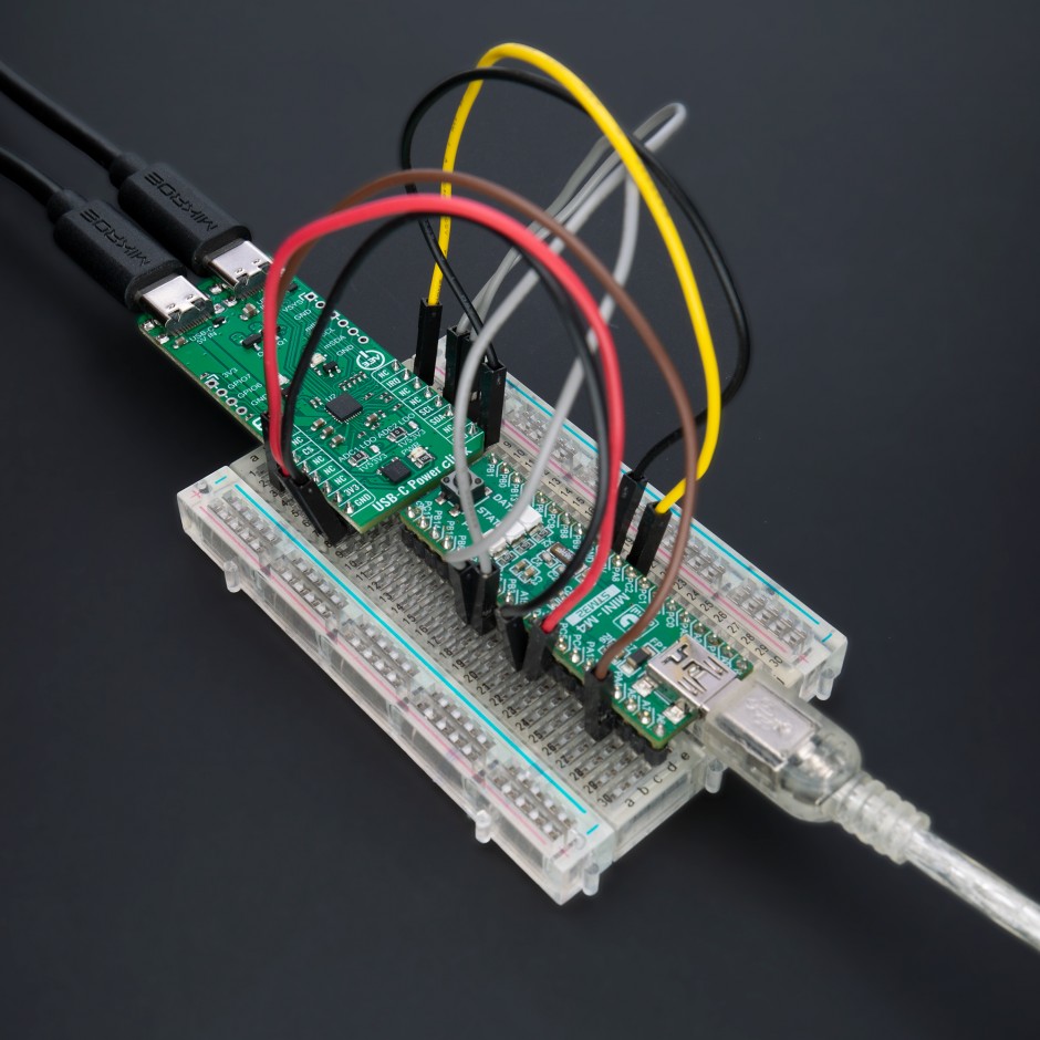 USB-C Power Click | TPS25750S Power-Delivery Management Board