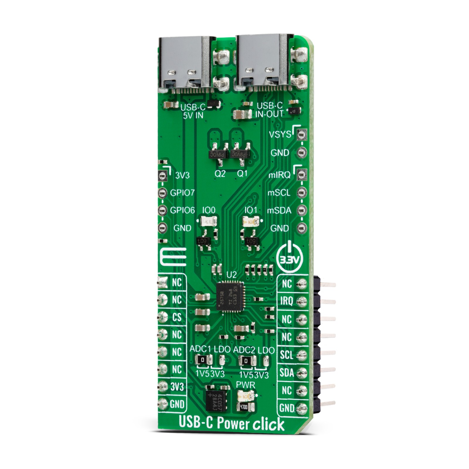 USB-C Power Click | TPS25750S Power-Delivery Management Board