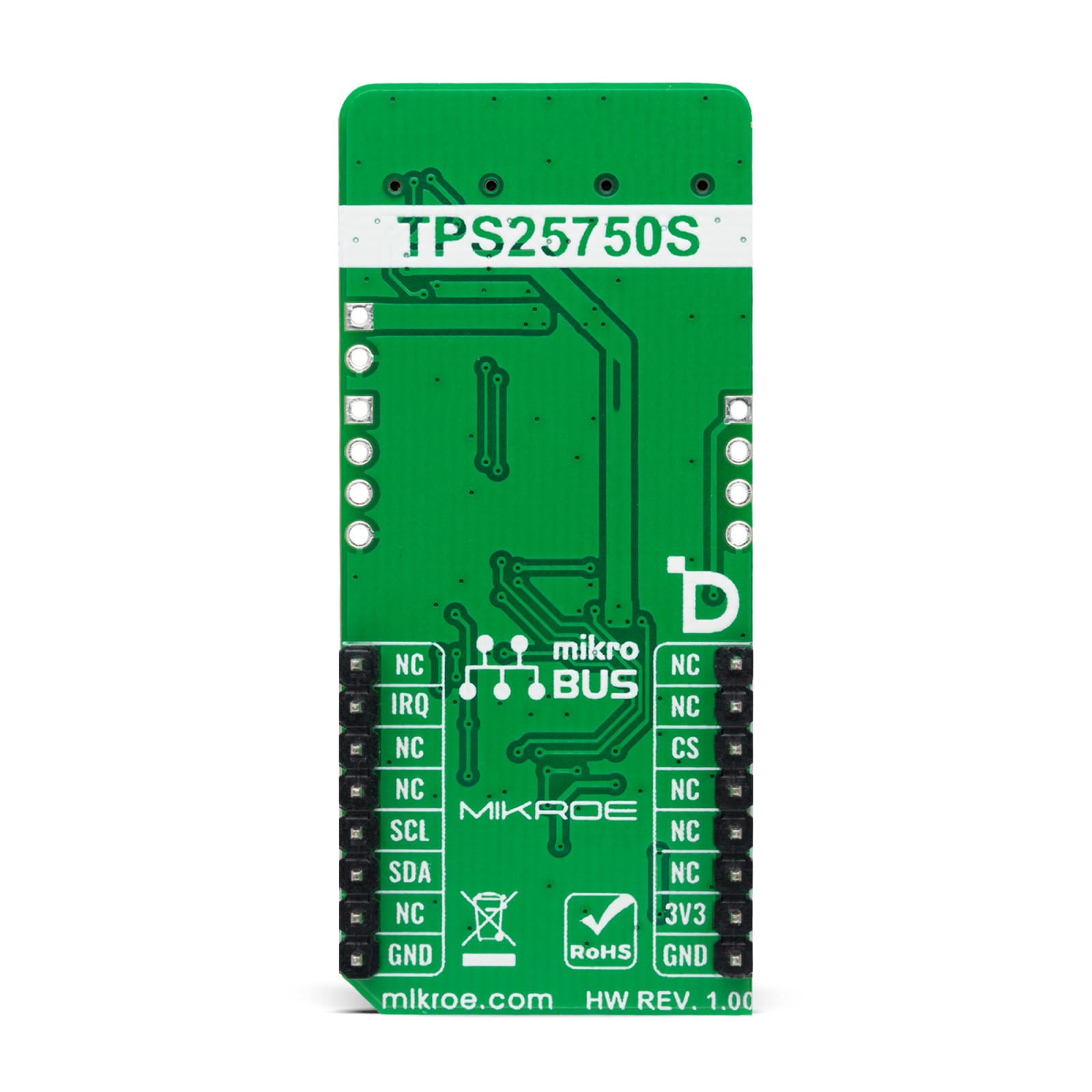 USB-C Power Click | TPS25750S Power-Delivery Management Board