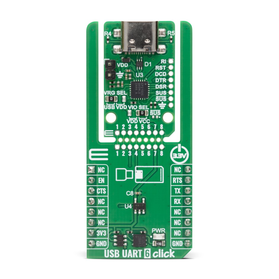USB UART 6 Click - USB-to-UART bridge | MIKROE-6725