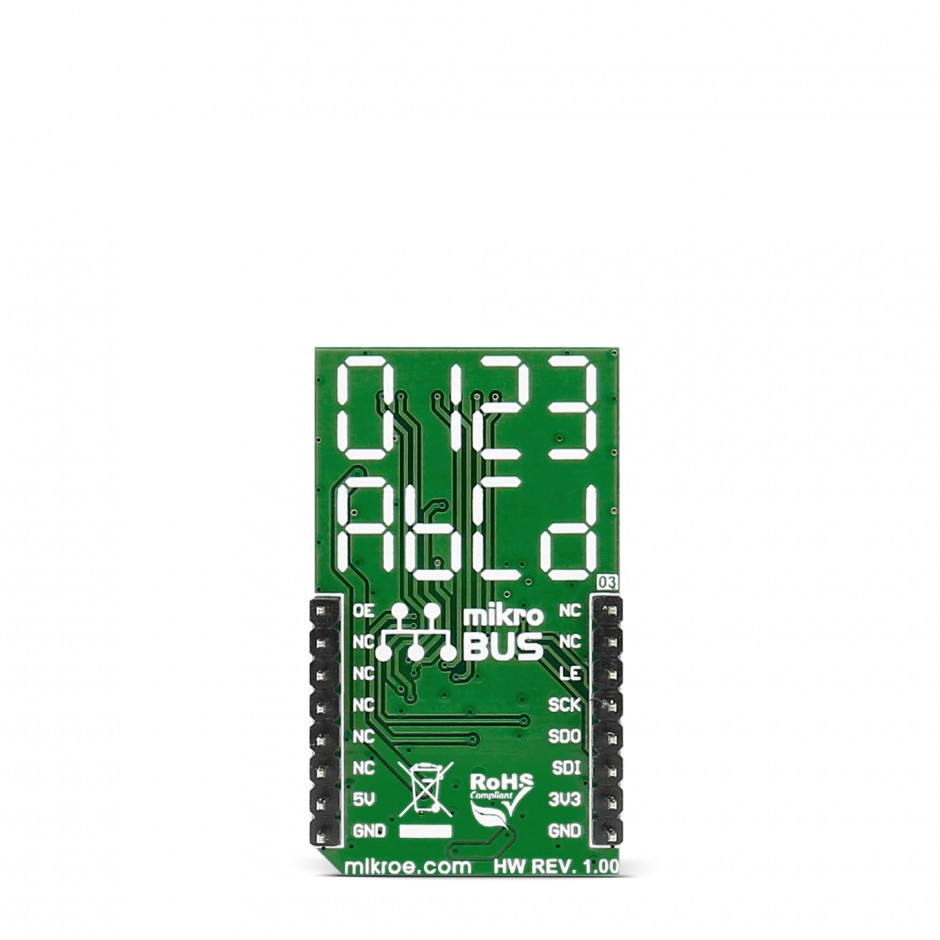 UT-M 7-SEG R click - board with two 7 segment displays | MikroElektronika