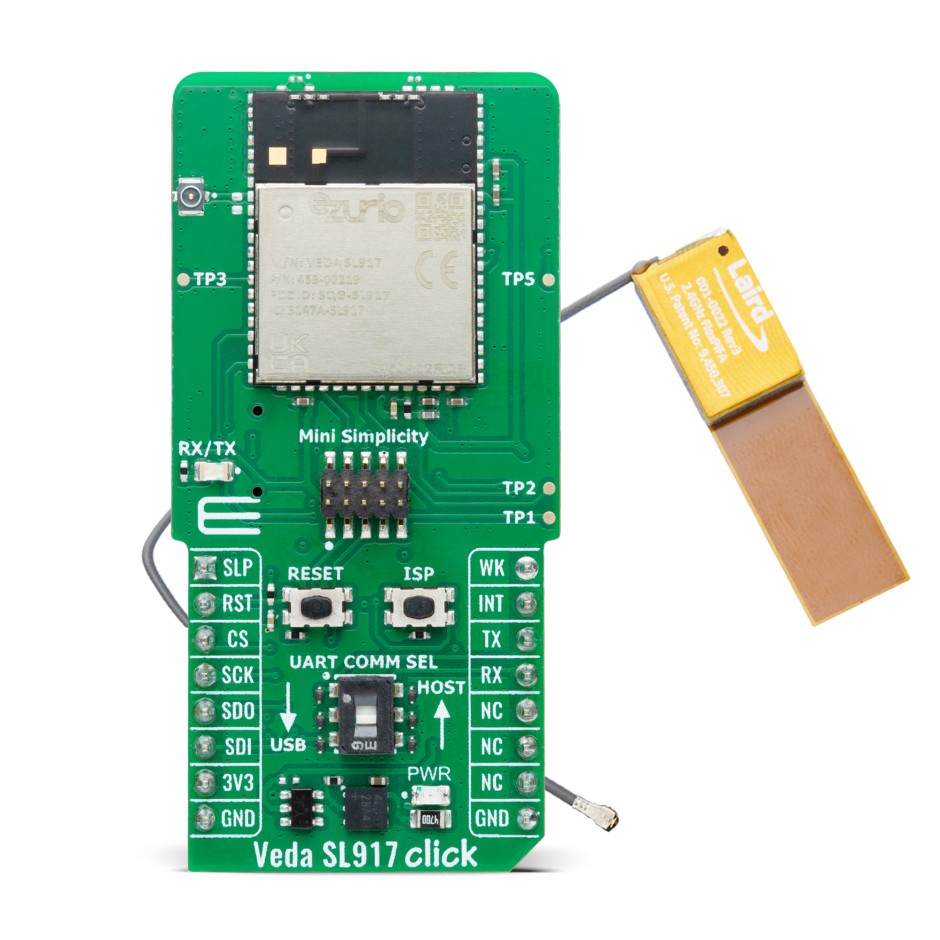 Veda SL917 Click (RF Trace Pad) - For Wi-Fi 6 and BLE 5.4 connectivity | MIKROE-6488