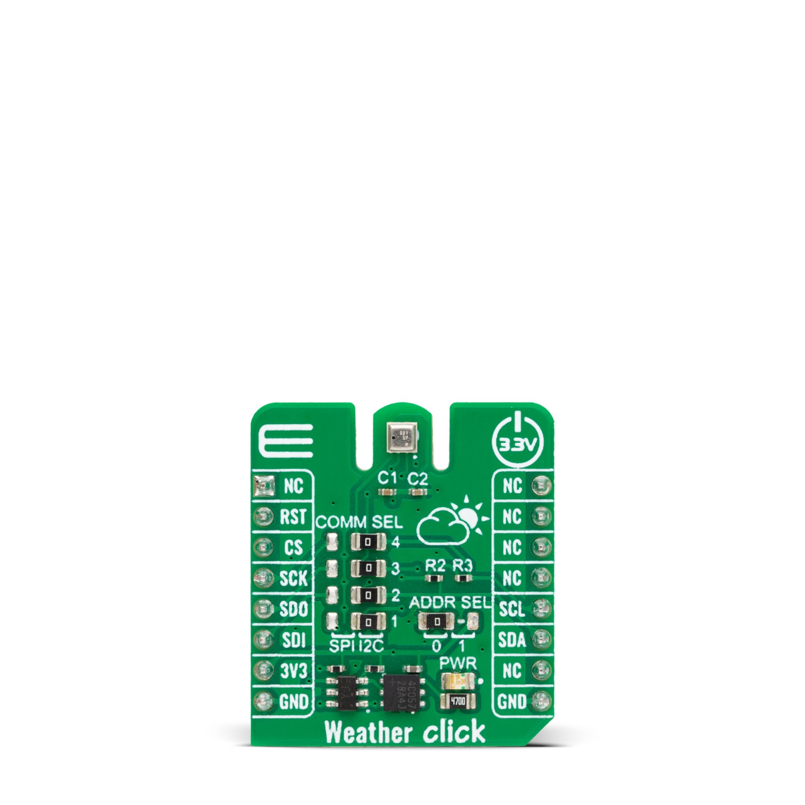 Weather click — board with Bosch BME280 integrated environmental unit