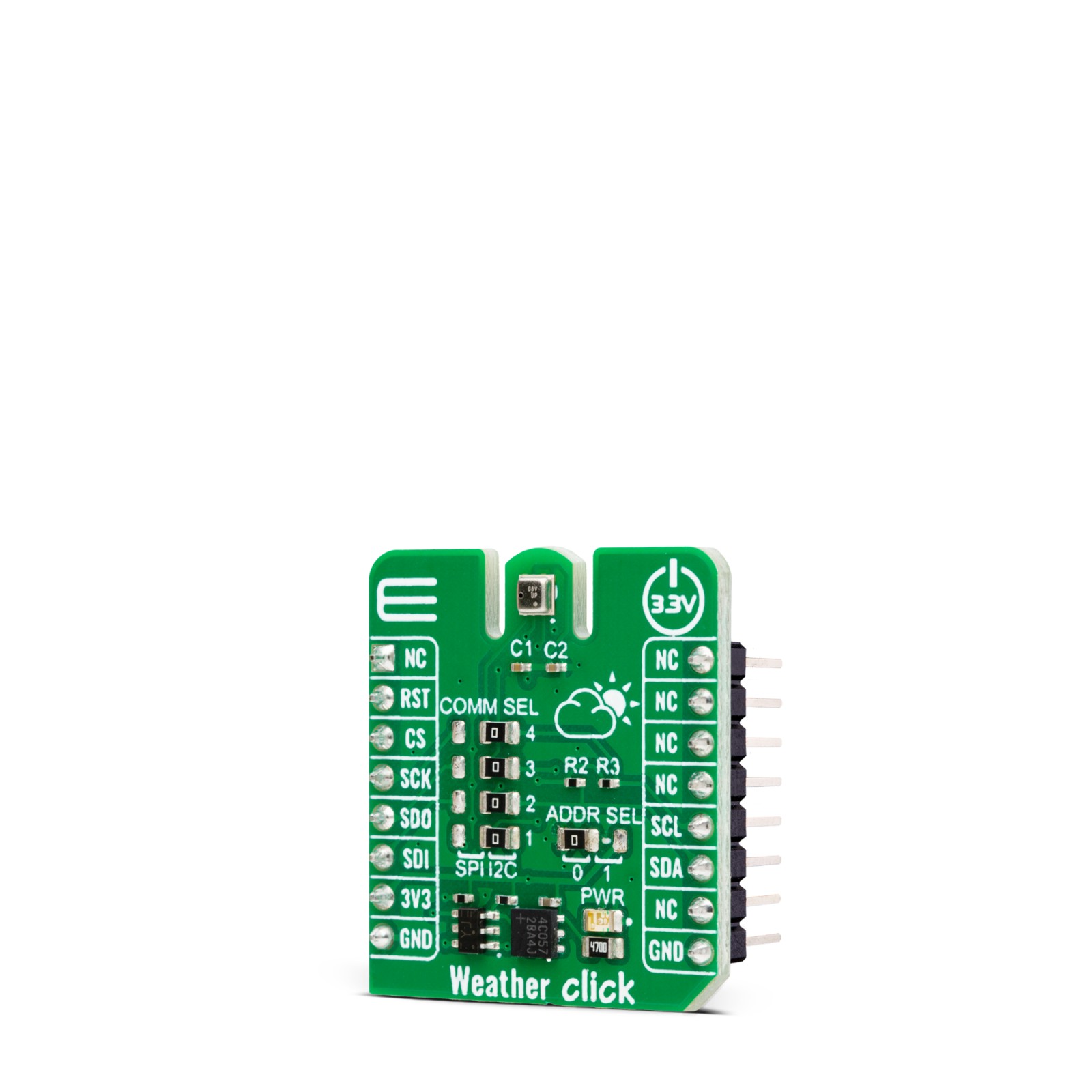 Weather click — board with Bosch BME280 integrated environmental unit
