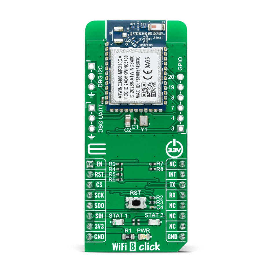 WiFi 8 Click | ATWINC3400-MR210CA-Based WiFi Module for IoT - MIKROE