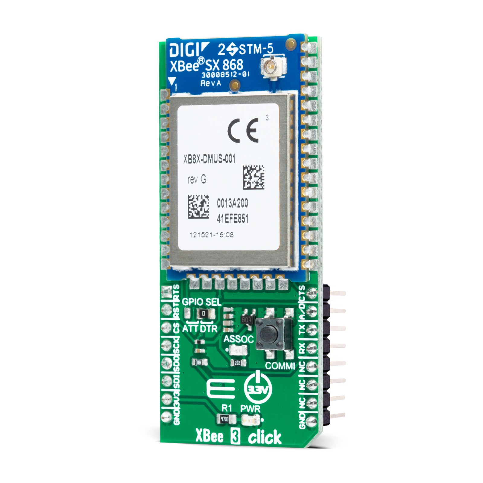 XBee 3 Click with XB8X-DMUS-001 Wireless Module